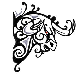 Bull Head Embroidery Design | EmbroideryDesigns.com