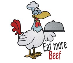 Eat More Beef Embroidery Design | EmbroideryDesigns.com