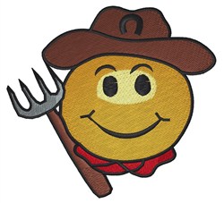 Farmer Smiley Face Embroidery Design | EmbroideryDesigns.com