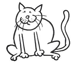 Fat Cat Outline Embroidery Design | EmbroideryDesigns.com