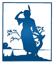 Native Woman Silhouette Embroidery Design | EmbroideryDesigns.com