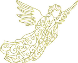 Redwork Angel Embroidery Design | EmbroideryDesigns.com