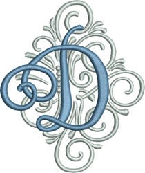 Adorn Monogram D Embroidery Design | EmbroideryDesigns.com