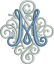 Adorn Monogram M Embroidery Design | EmbroideryDesigns.com