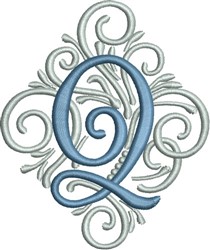 Adorn Monogram Q Embroidery Design | EmbroideryDesigns.com