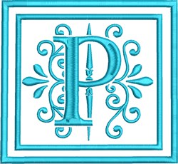 P Monogram Embroidery Design | EmbroideryDesigns.com