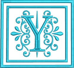 Y Monogram Embroidery Design | EmbroideryDesigns.com