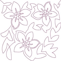 E2E Flower Quilt Block 11 Embroidery Design | EmbroideryDesigns.com
