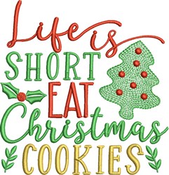 Life is Short Word Art Embroidery Design | EmbroideryDesigns.com