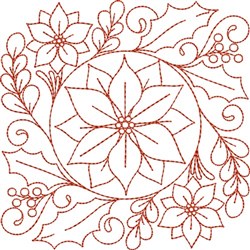 Flower Quilt Block Embroidery Design | EmbroideryDesigns.com