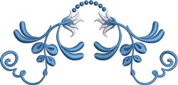 Blue Floral Swag Embroidery Design | EmbroideryDesigns.com