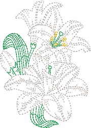 Lilly Flower Outline Embroidery Design | EmbroideryDesigns.com