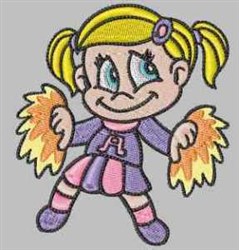 Cheerleader Embroidery Design | EmbroideryDesigns.com