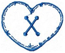 Free Country Heart X Embroidery Design | EmbroideryDesigns.com