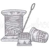 Blackwork Thimbles & Thread Embroidery Design | EmbroideryDesigns.com