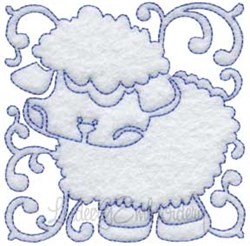 Lamb Quilt Block Continuous Embroidery Design | EmbroideryDesigns.com