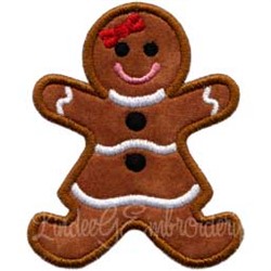 Ginger Girl Applique Embroidery Design | EmbroideryDesigns.com