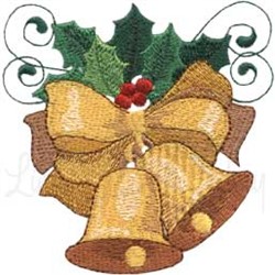 Bells And Bow Embroidery Design | EmbroideryDesigns.com