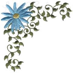 Daisy Corner Embroidery Design | EmbroideryDesigns.com