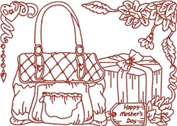 Bag With Gift (7.6 x 5.5-in) Embroidery Design | EmbroideryDesigns.com