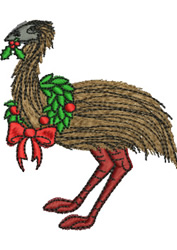 Christmas Emu Embroidery Design | EmbroideryDesigns.com