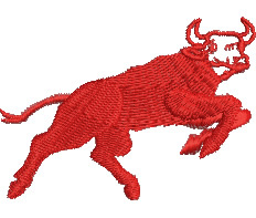 Stampeding Bull Embroidery Design | EmbroideryDesigns.com