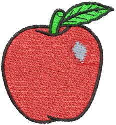 Red Apple Embroidery Design | EmbroideryDesigns.com