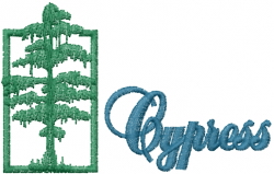 Cypress Tree Embroidery Design | EmbroideryDesigns.com