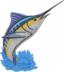 Large Marlin Embroidery Design | EmbroideryDesigns.com