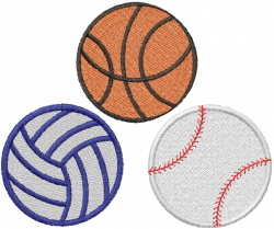 Three Balls Embroidery Design | EmbroideryDesigns.com