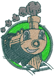 Toy Train Face Embroidery Design | EmbroideryDesigns.com