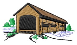 Covered Bridge Embroidery Design | EmbroideryDesigns.com