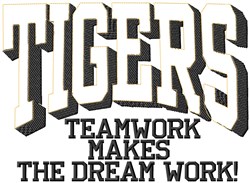 Tigers Teamwork Embroidery Design | EmbroideryDesigns.com