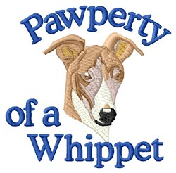 Pawperty Of A Whippet Embroidery Design | EmbroideryDesigns.com