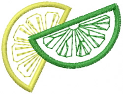 Lemon Lime Slice Embroidery Design | EmbroideryDesigns.com