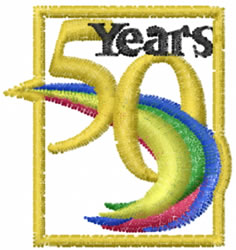 50 Years Embroidery Design | EmbroideryDesigns.com