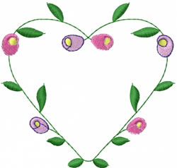 Heart Shaped Vine Embroidery Design | EmbroideryDesigns.com