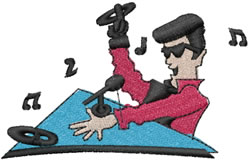 Music DJ Embroidery Design | EmbroideryDesigns.com