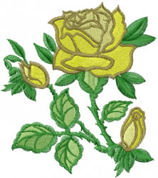 Yellow Rose Embroidery Design | EmbroideryDesigns.com