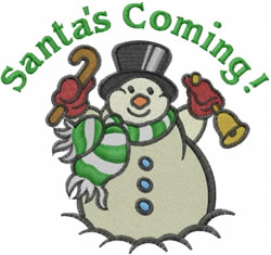 Santas Coming Embroidery Design | EmbroideryDesigns.com