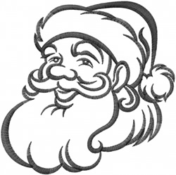 Santa Outline Embroidery Design | EmbroideryDesigns.com