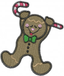 Gingerbread Man Embroidery Design | EmbroideryDesigns.com