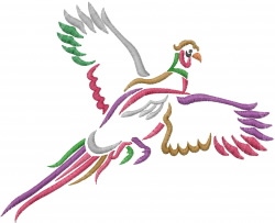 Colorful Pheasant Embroidery Design | EmbroideryDesigns.com