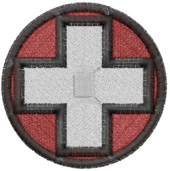 Red Cross Circle Embroidery Design | EmbroideryDesigns.com