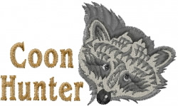 Coon Hunter Embroidery Design | EmbroideryDesigns.com