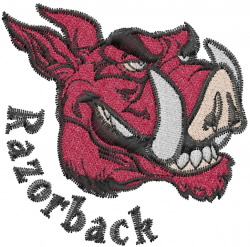 Razorback Embroidery Design | EmbroideryDesigns.com
