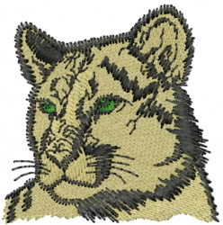Cougar Head Embroidery Design | EmbroideryDesigns.com
