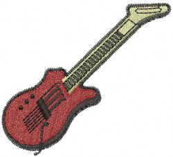 Electric Guitar Embroidery Design | EmbroideryDesigns.com