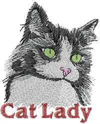 Cat Lady Embroidery Design | EmbroideryDesigns.com