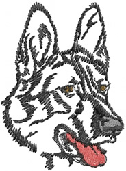 German Shepard Outline Embroidery Design | EmbroideryDesigns.com